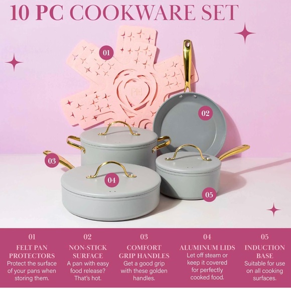 Paris Hilton | Kitchen | Paris Hilton Cookware Bundle New In Boxes ...